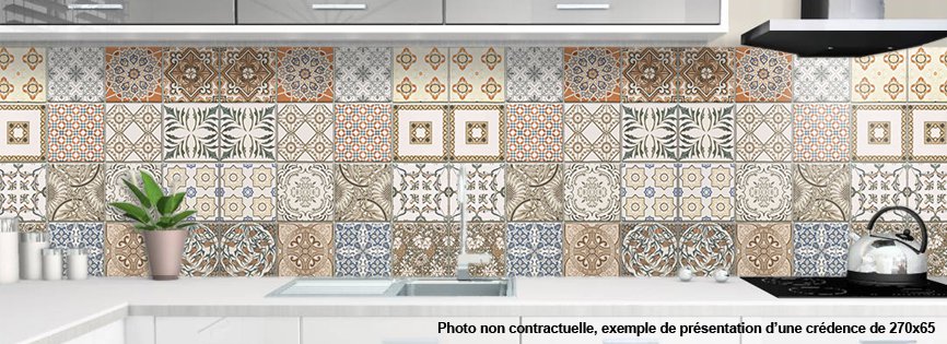 crédence trompe l'oeil pour cuisine | IMITATION FAIENCE PROVENCALE